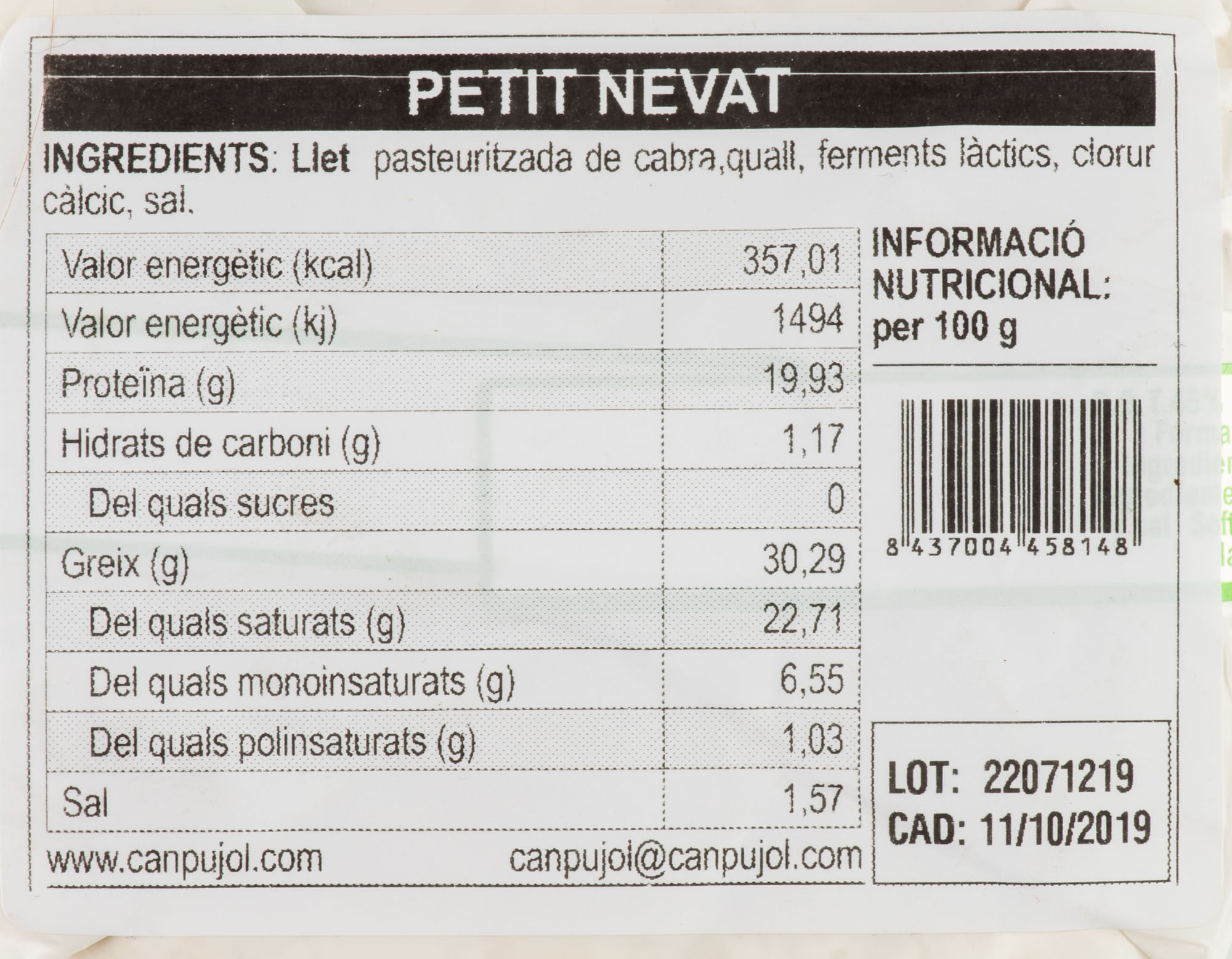 Queso Petit Nevat 260g | Ametller Origen