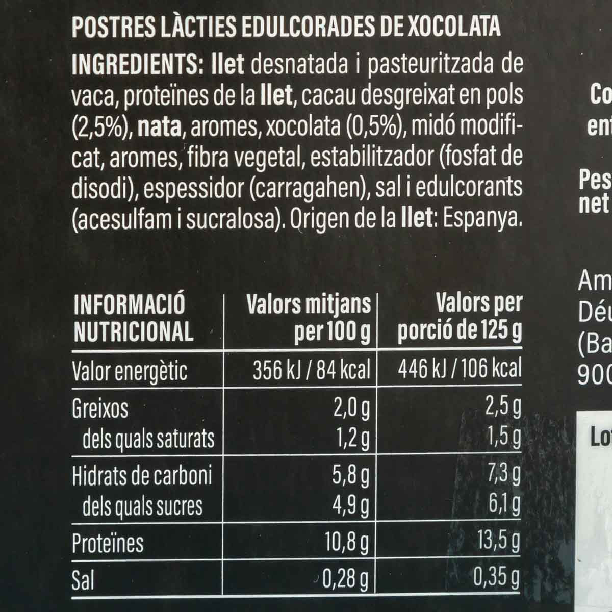 Postre de xocolata PRO+ Ametller Origen 125g - 2u. AmetllerOrigen