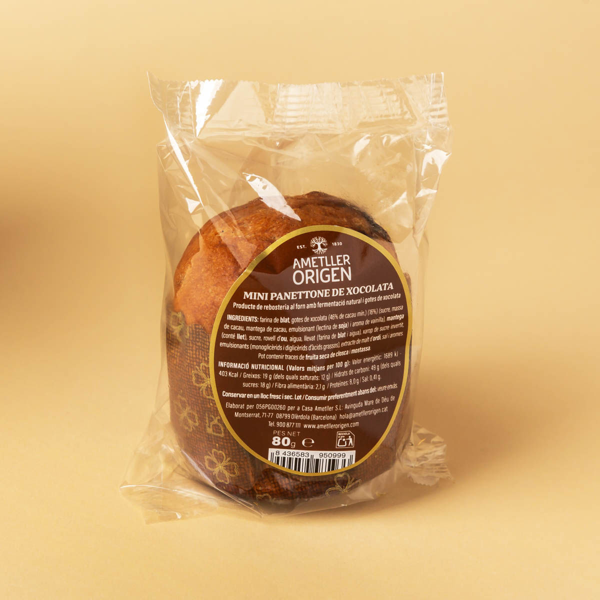 Mini panettone de xocolata Ametller Origen 80g AmetllerOrigen